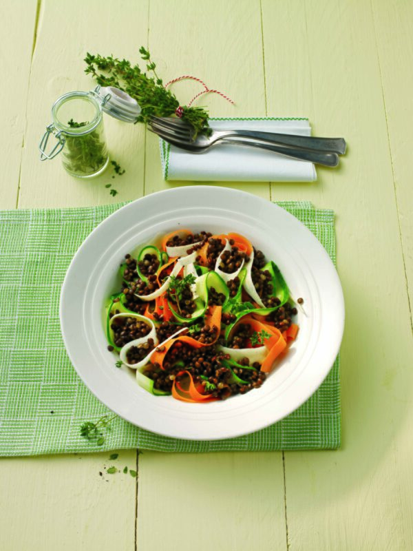 Beluga linzen met groentelinten | Recept Metabolic Balance